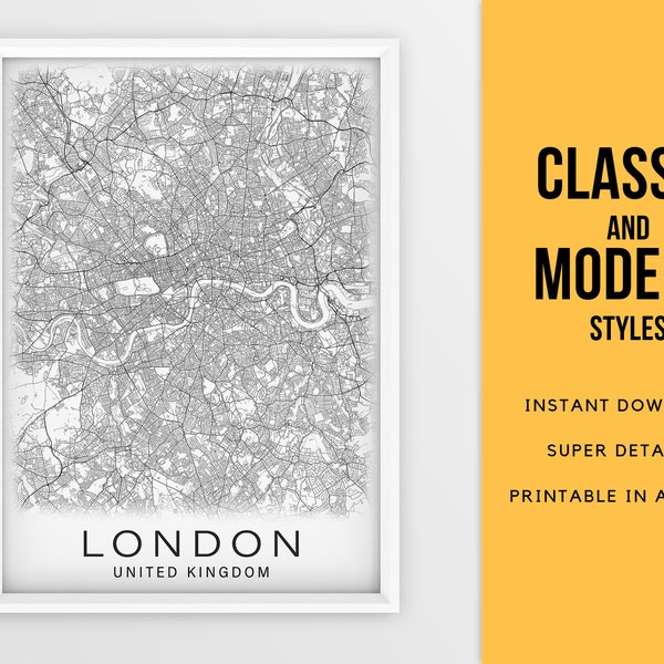 London Map Print - Etsy