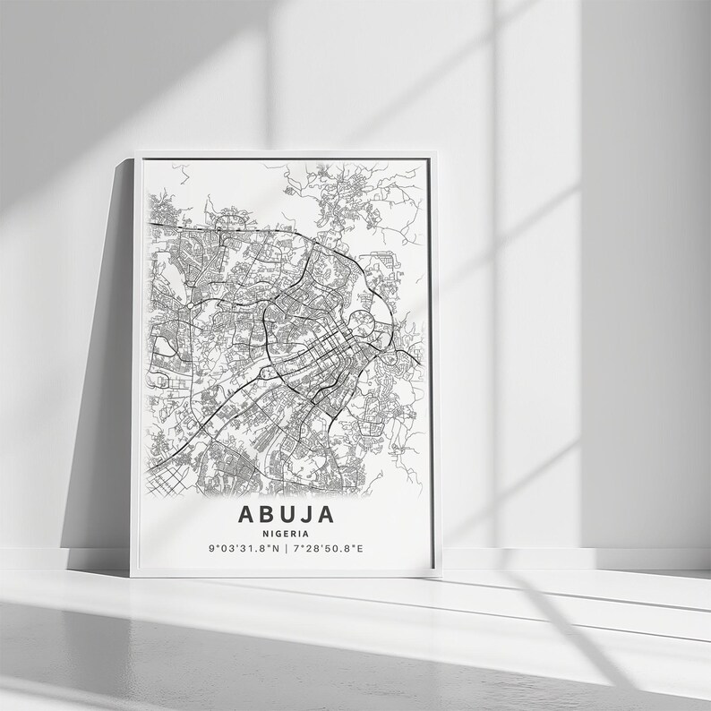 Printable Map of Abuja, Nigeria With Street Names - Instant Download ...