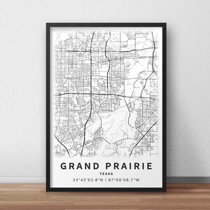 Printable Map of Grand Prairie, Texas, USA With Street Names - Instant ...