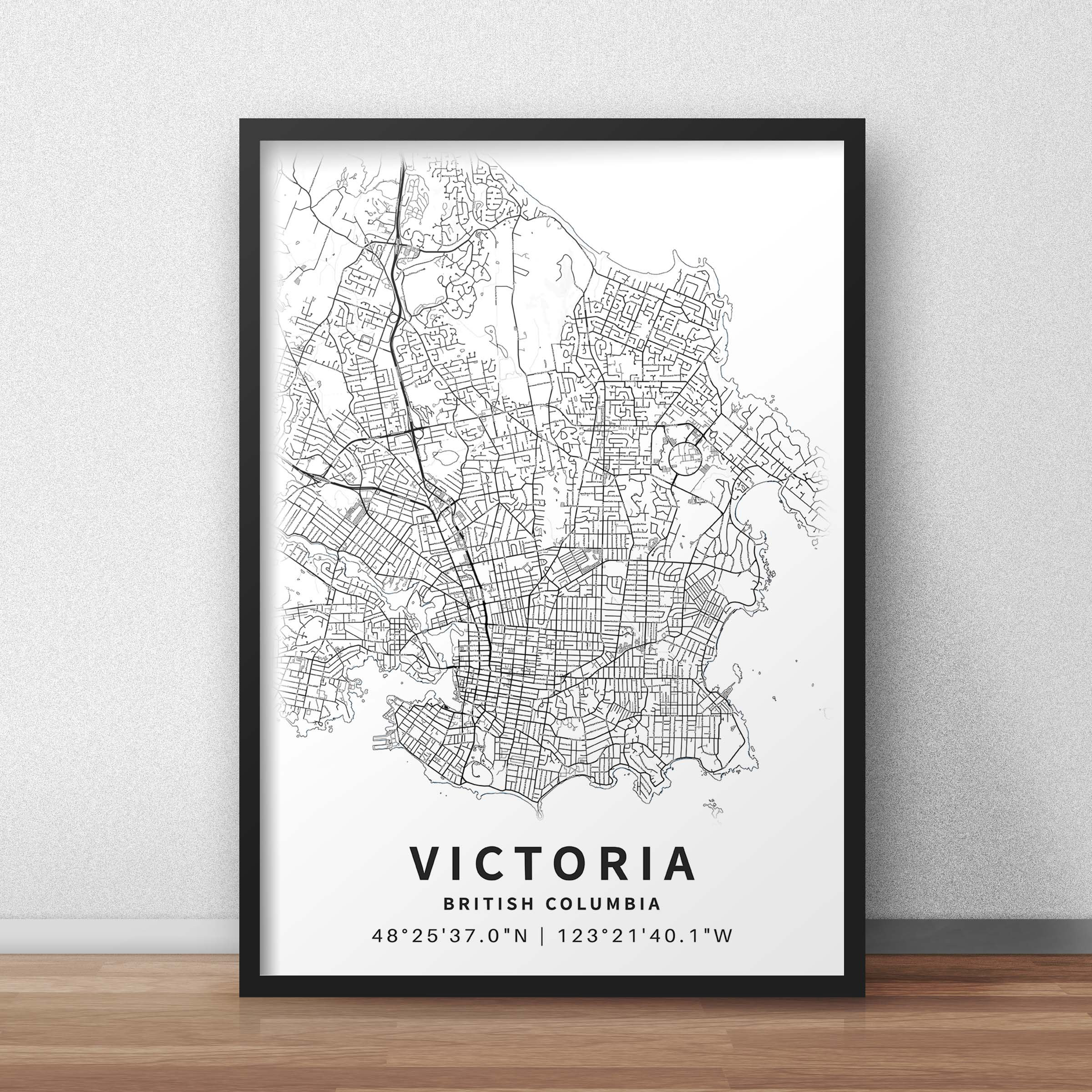 Printable Map of Victoria British Columbia Canada With - Etsy