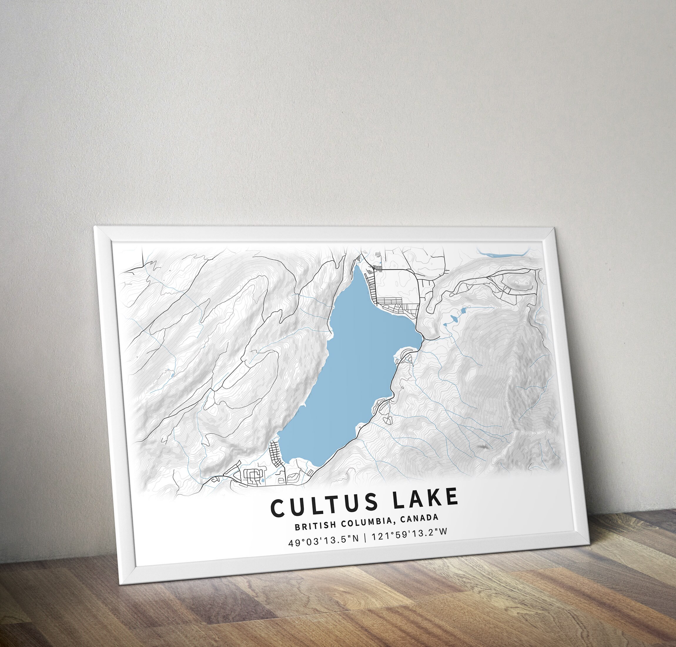 Printable Map of Cultus Lake British Columbia Canada - Etsy