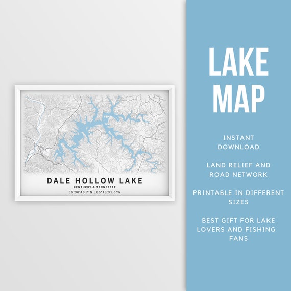 Dale Hollow Map Printable Dale Hollow Lake, TN 3D Wood Map