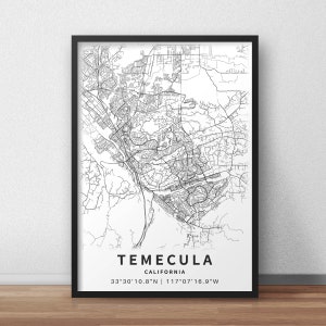 Printable Map of Temecula, California, USA With Street Names - Instant ...