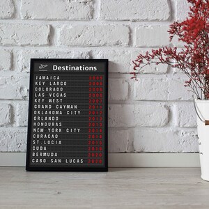 Personalized Airport Departures Board, Printable Destination Board ...