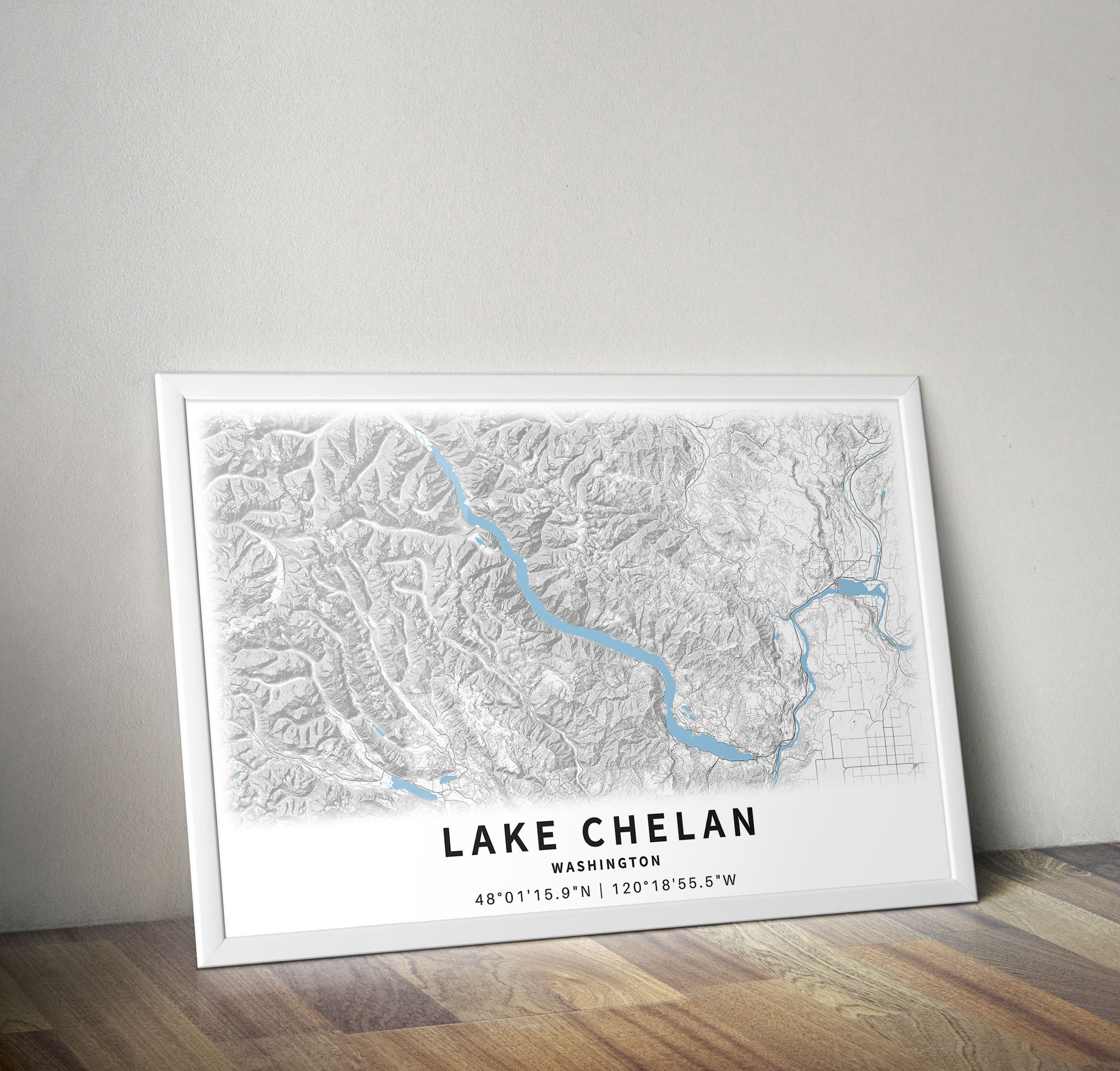 Printable Map of Lake Chelan Washington United States - Etsy