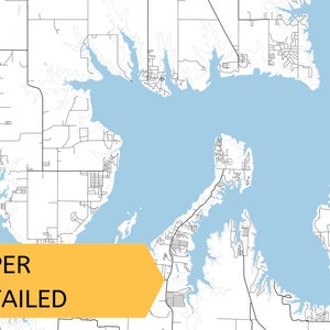 Printable Map of Lake Texoma, Oklahoma, Texas, US - Instant Download ...