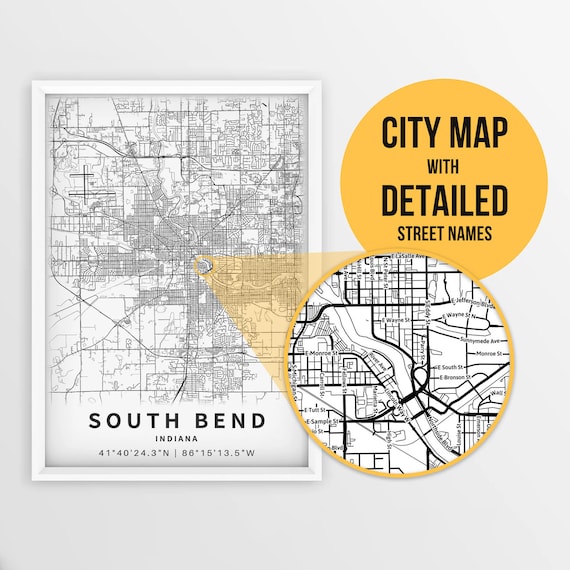South Bend Indiana City Map