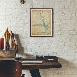 Vintage Style Map of Lake Harding, Georgia - Alabama, USA With City ...