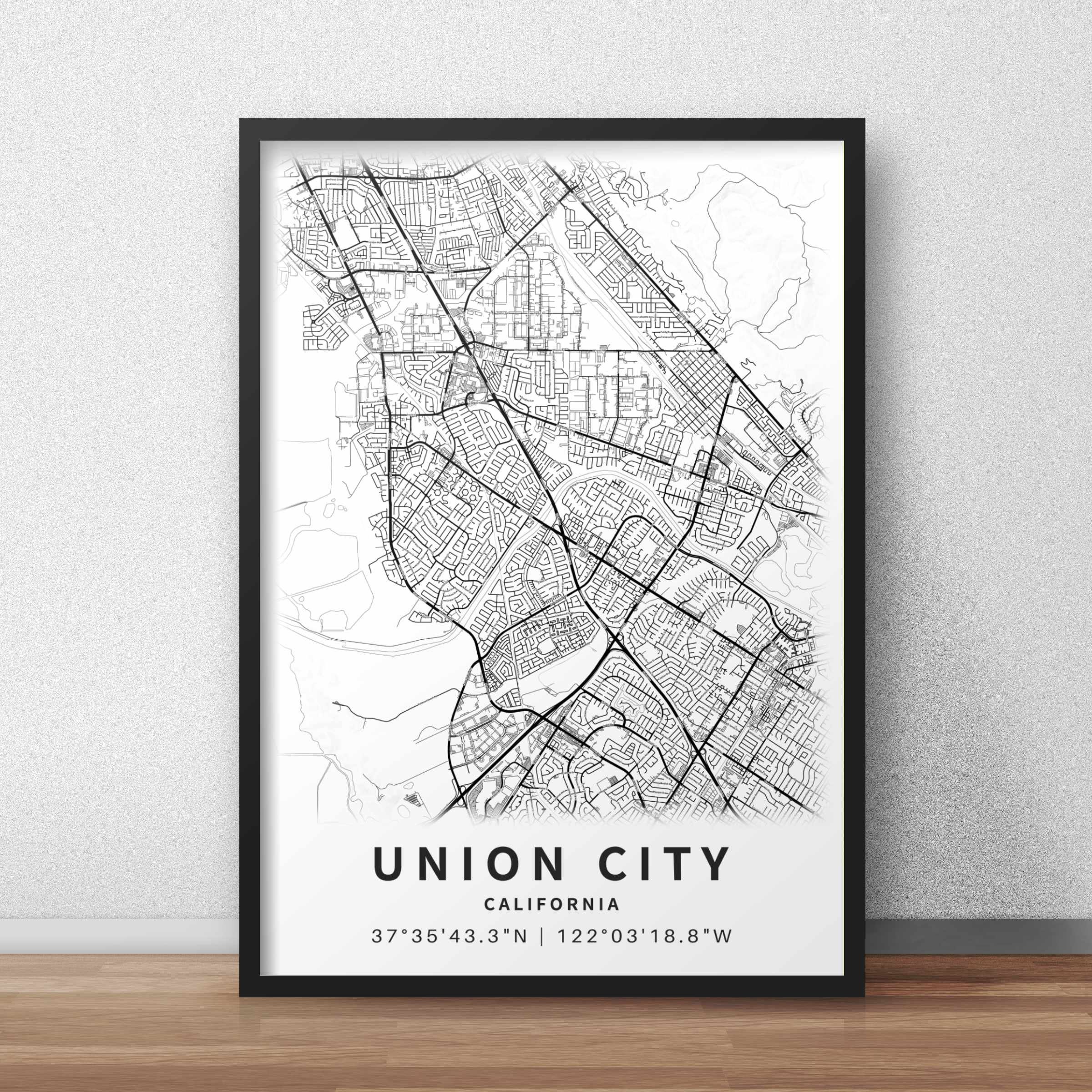 Printable Map of Union City California United States With - Etsy