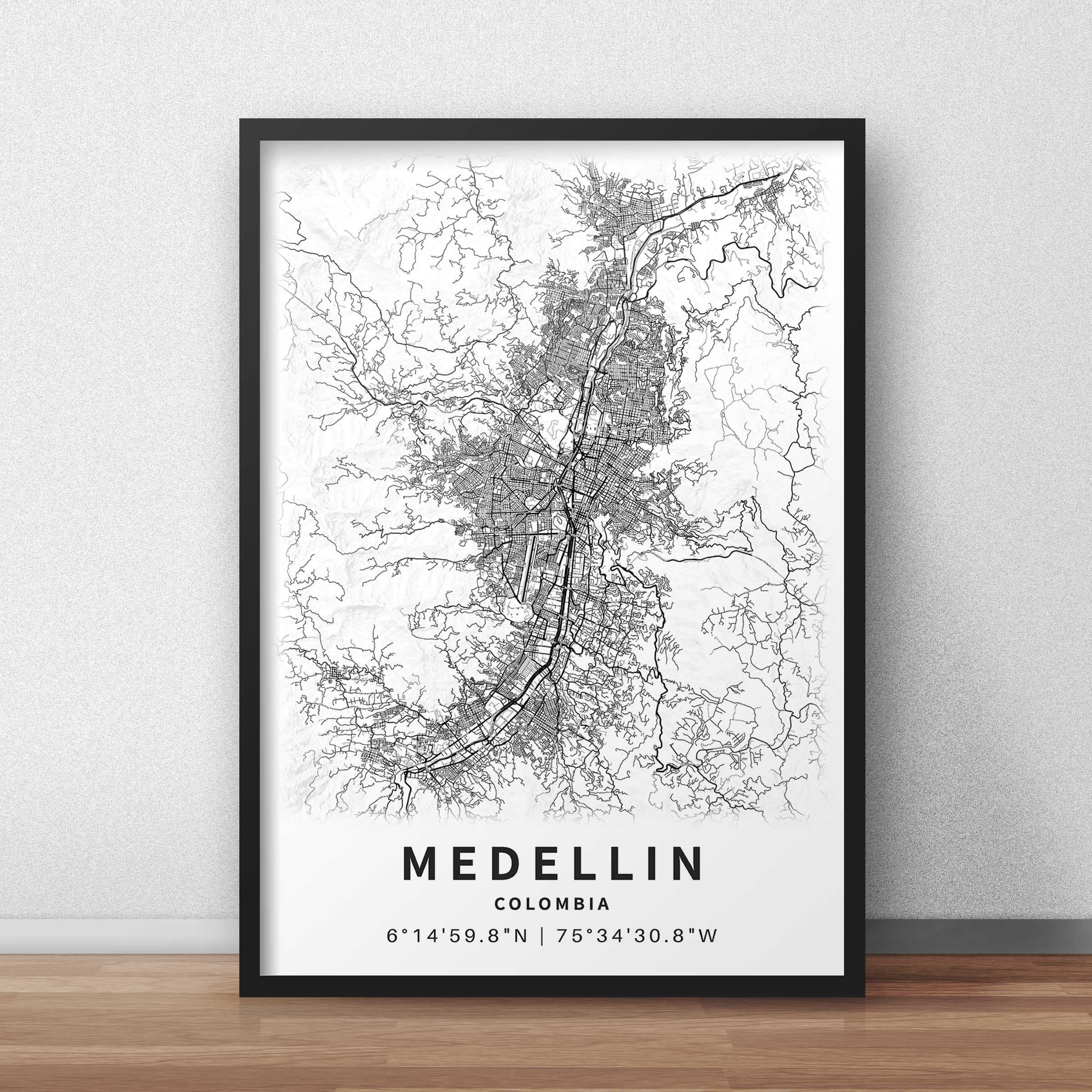 Printable Map of Medellín, Colombia With Street Names - Instant ...