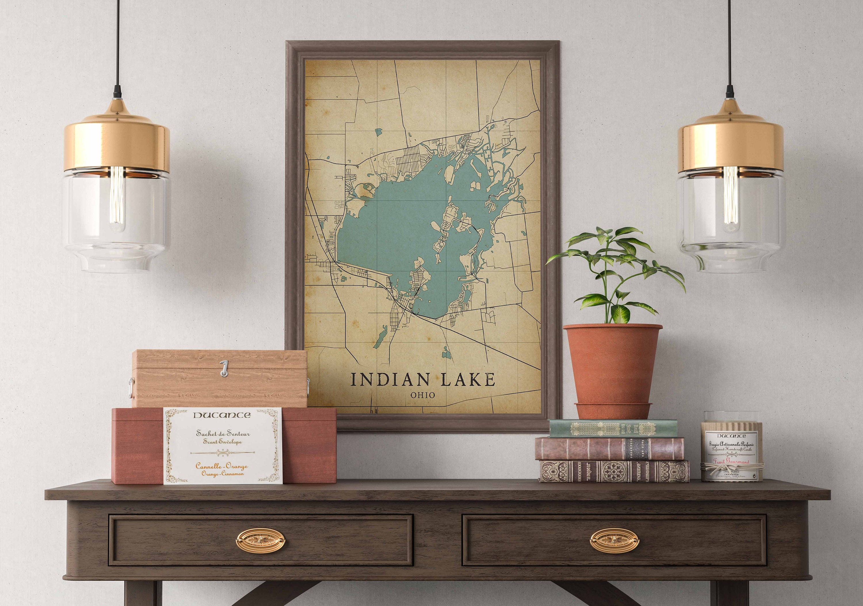 Custom Vintage style Map of Your Lake - Digital Download \ Lake Map ...