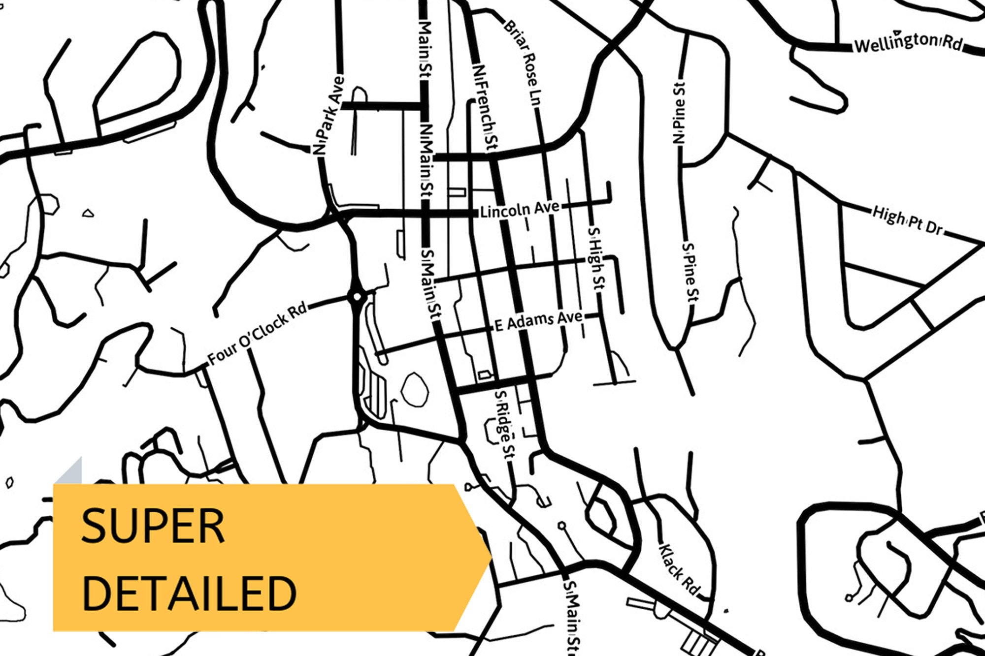 Printable Map of Breckenridge, Colorado, USA With Street Names ...