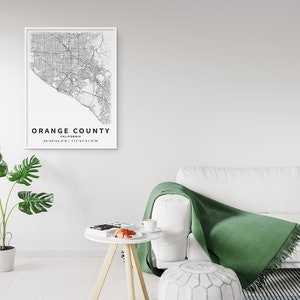 Printable Map of Orange County, California, USA With Street Names ...