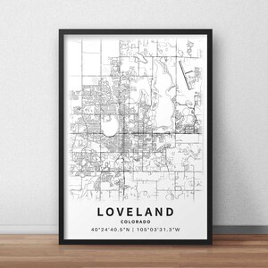 Printable Map of Loveland, Colorado, USA With Street Names - Instant ...