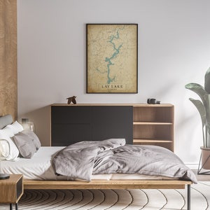 Vintage Style Map of Lay Lake Alabama USA Instant Download - Etsy