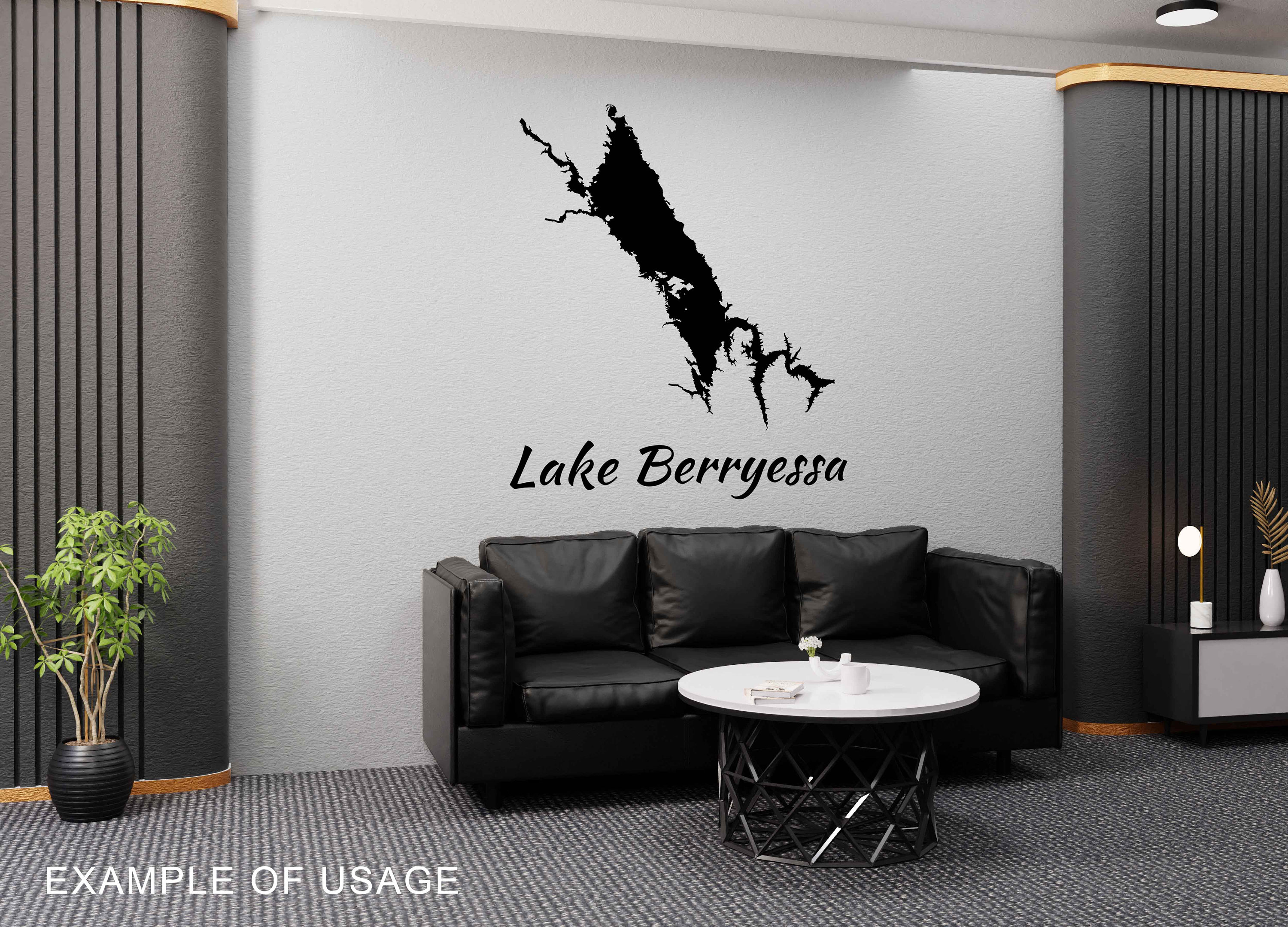Lake Berryessa SVG Map, California Map Vector File - Instant Download ...