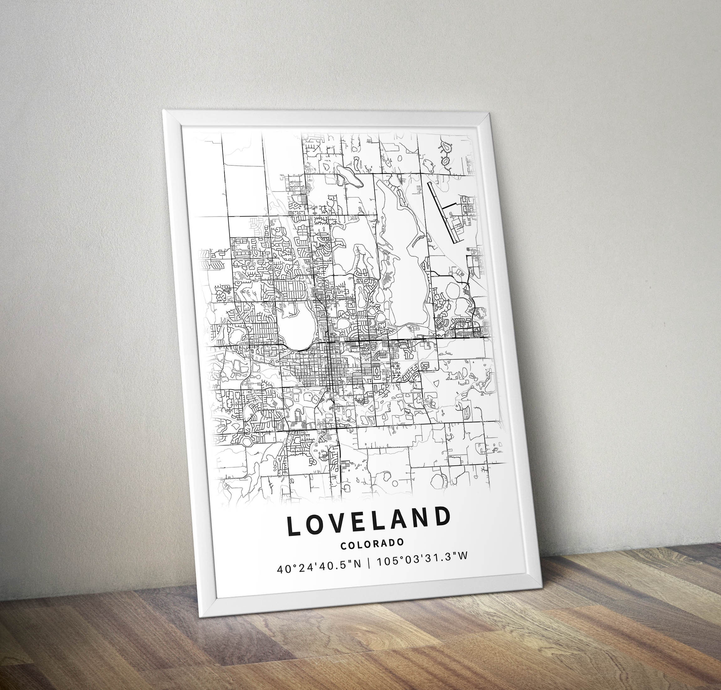 Printable Map of Loveland, Colorado, USA With Street Names - Instant ...