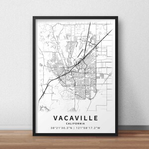 Printable Map of Vacaville, California, USA With Street Names - Instant ...
