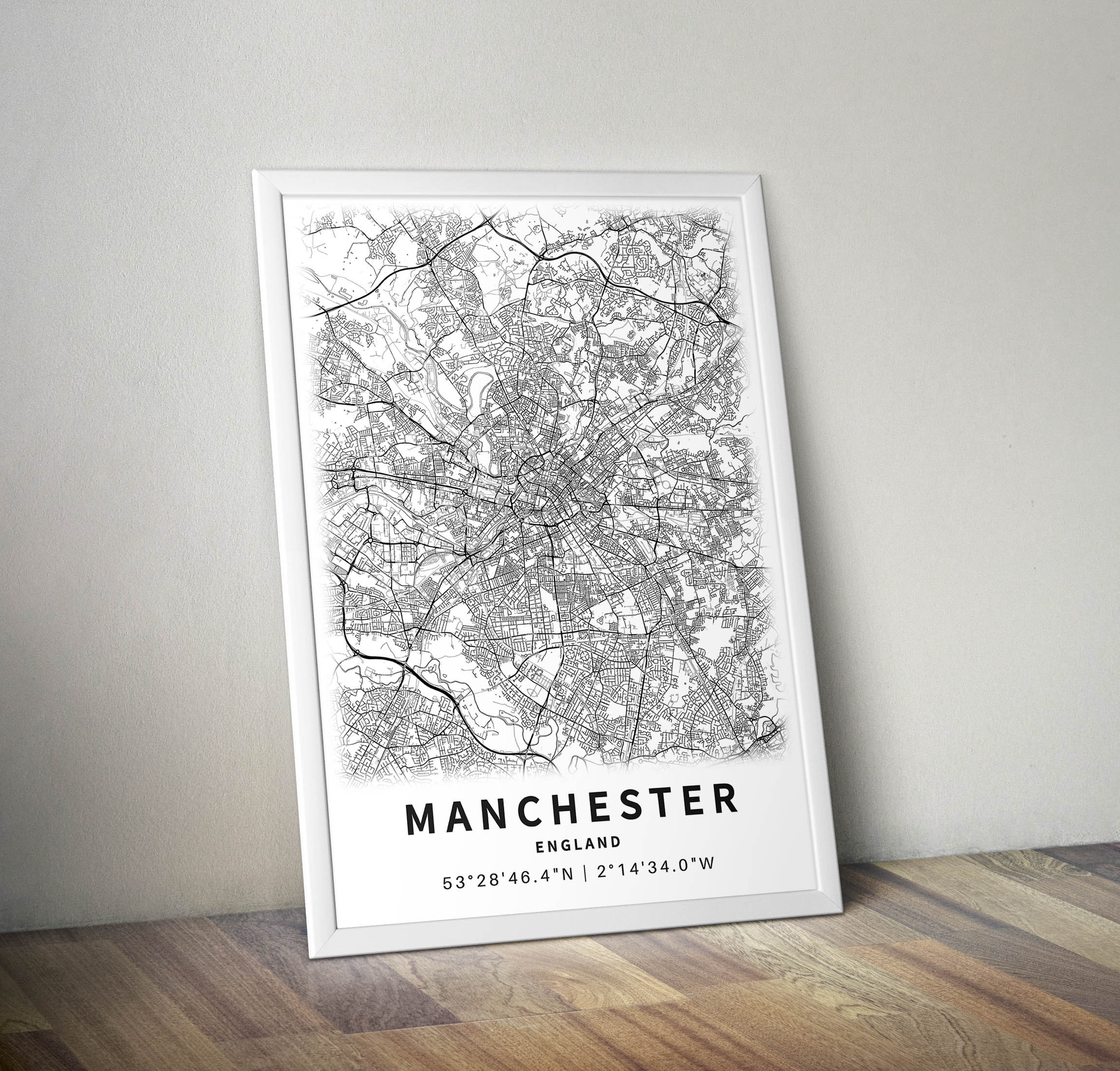 Printable Map of Manchester England United Kingdom with | Etsy