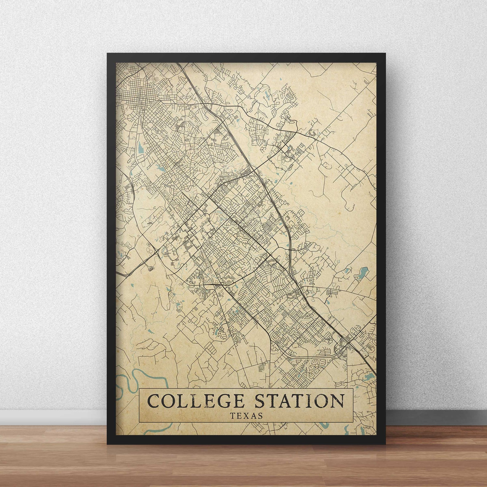 Printable Vintage Style Map of College Station Texas - Etsy