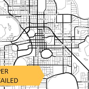 Printable Map of Lakeland, Florida, USA With Street Names - Instant ...