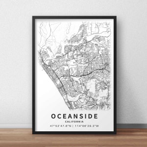 Printable Map of Oceanside, California, USA With Street Names - Instant ...
