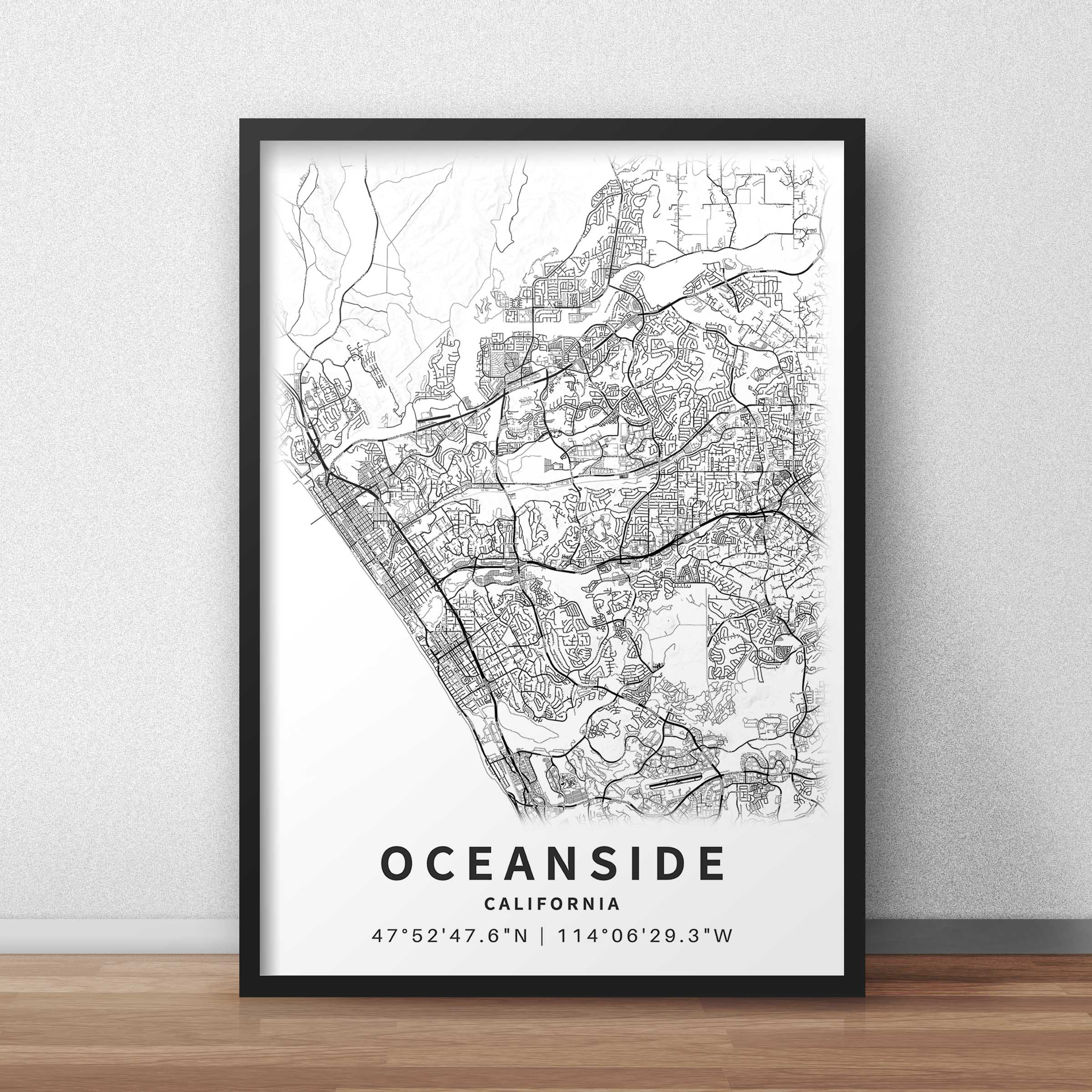 Printable Map of Oceanside California United States With - Etsy