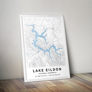 Printable Map of Lake Eildon, Victoria, Australia Instant Download Lake ...