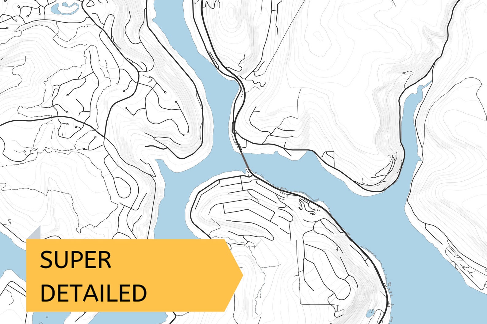 Printable Map of Deep Creek Lake Maryland United States | Etsy