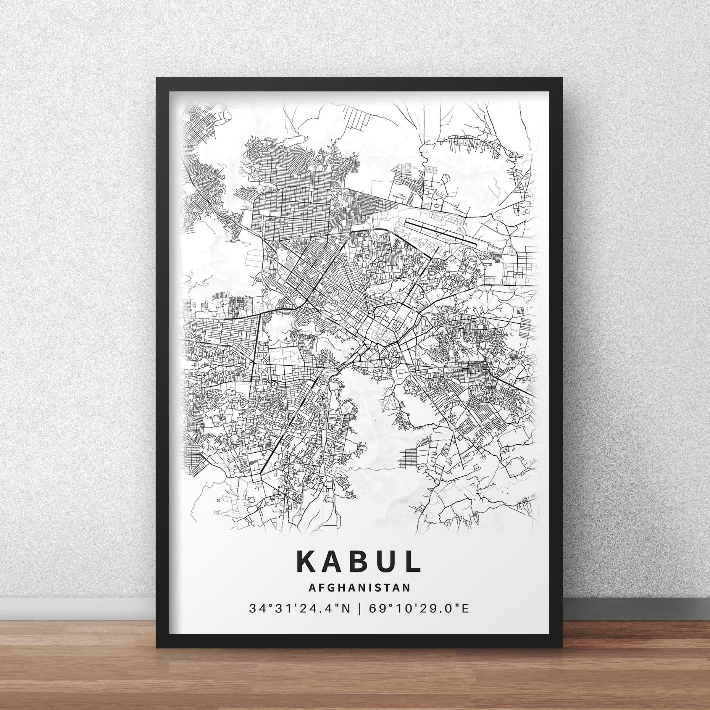 Printable Map of Kabul With Street Names کابل Afghanistan | Etsy