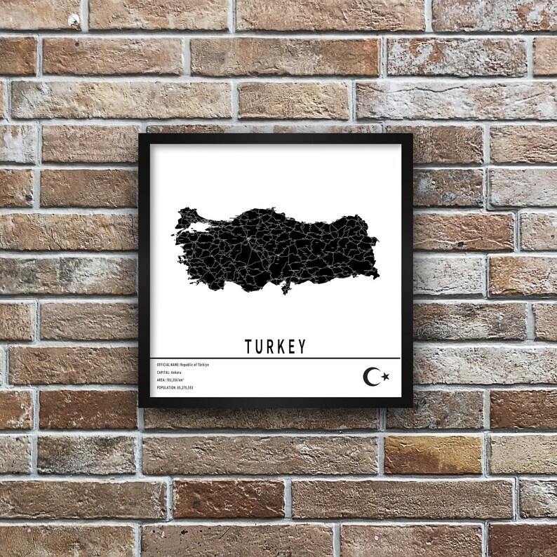 Printable Map of Turkey With City Names Instant Download - Etsy