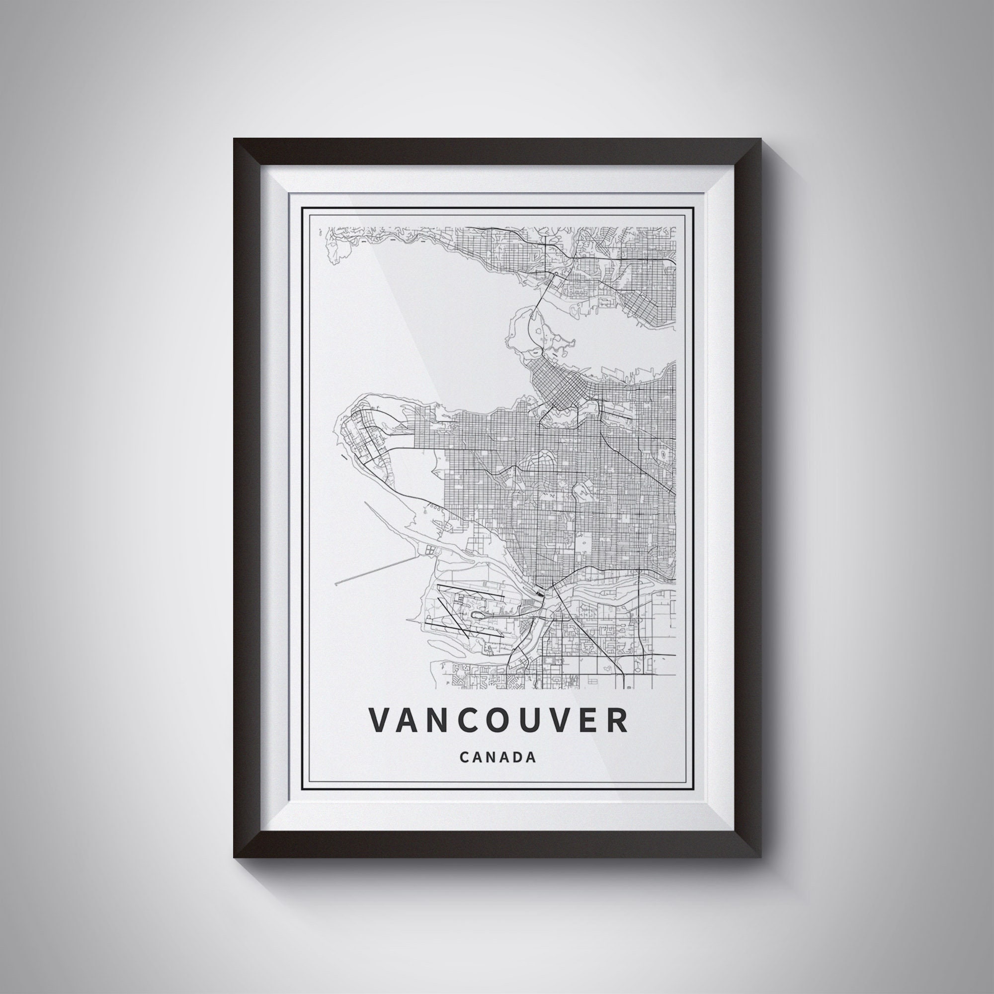 Printable Map of Vancouver Canada Instant Download City | Etsy