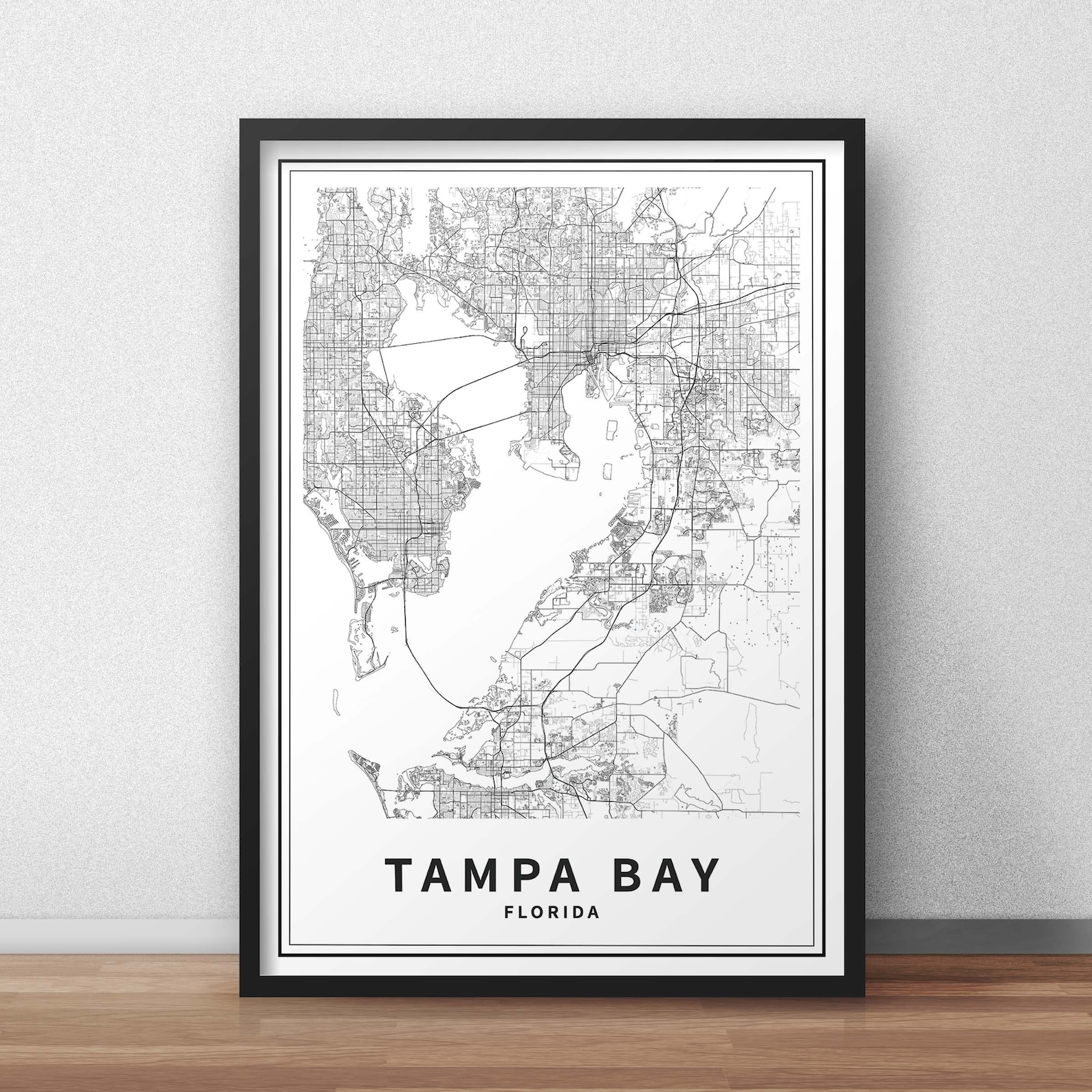 Printable Map of Tampa Bay Area Florida FL USA Instant | Etsy