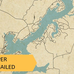 Vintage Style Map of Lay Lake Alabama USA Instant Download - Etsy