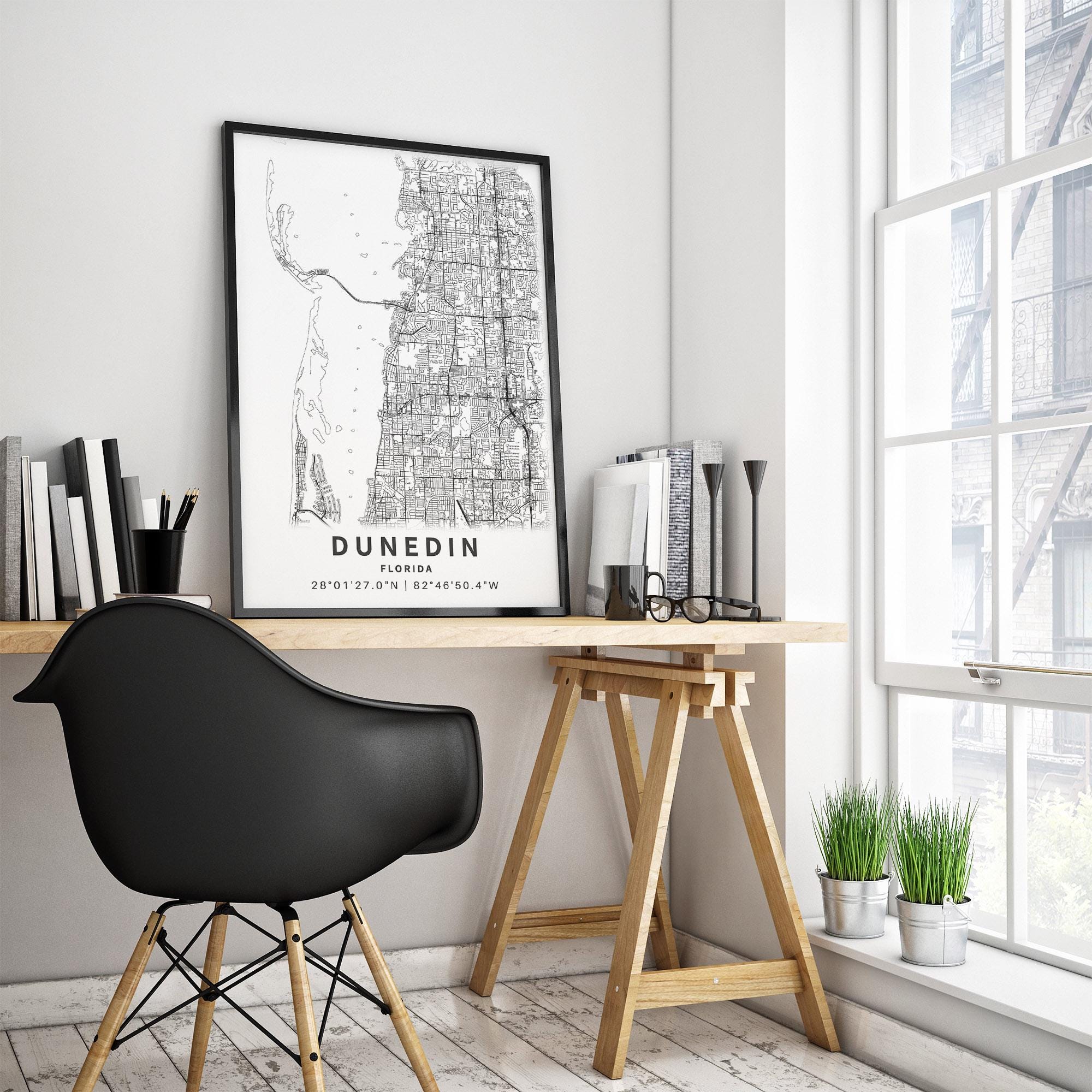 Dunedin Florida Map With Street Names, Printable Dunedin City Poster ...