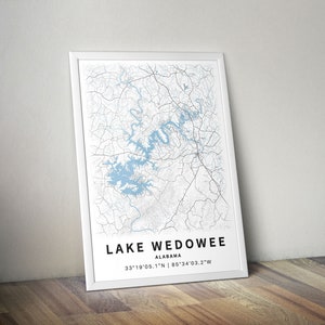 Printable Map of Lake Wedowee Alabama (R. L. Harris Reservoir ...