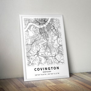 Printable Map of Covington, Kentucky, USA With Street Names - Instant ...