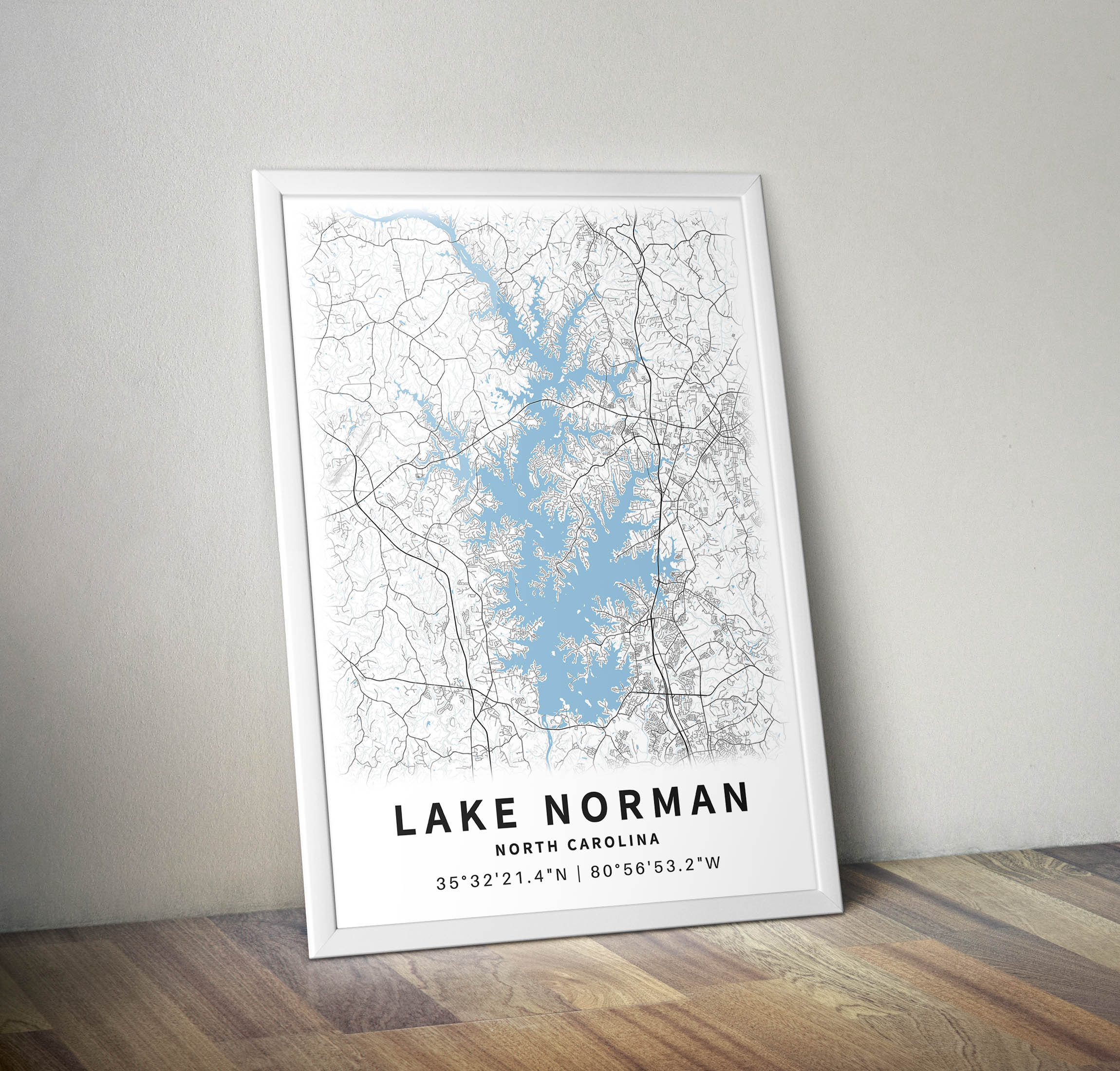 Printable Map of Lake Norman North Carolina United States - Etsy