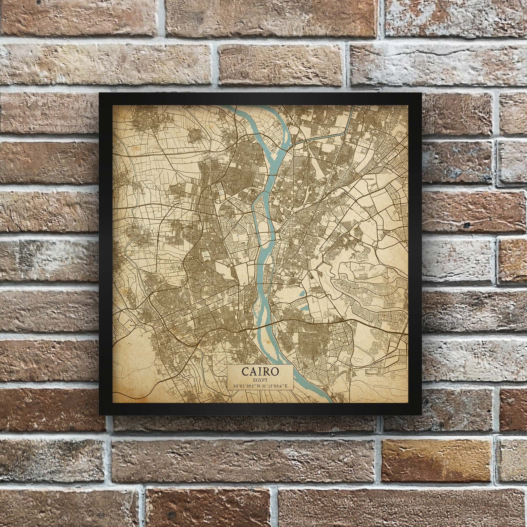 Cairo, Egypt Vintage Style Map, Printable Cairo City Poster (instant ...