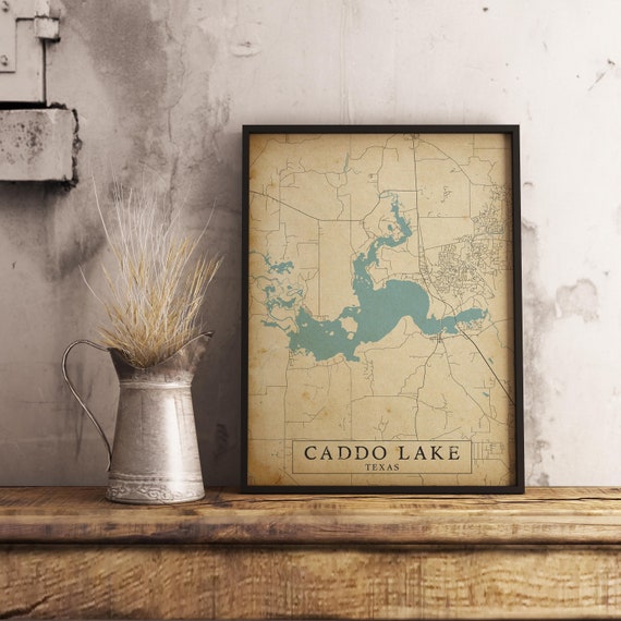 Vintage Style Map of Caddo Lake Texas USA Instant Download - Etsy