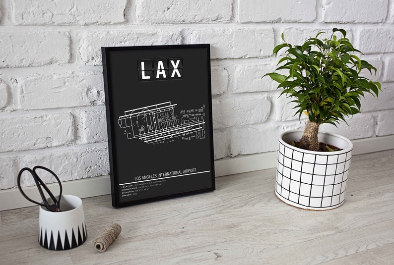 LAX Los Angeles International Airport Poster Instant | Etsy
