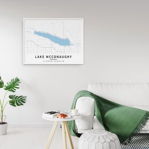 Printable Map of Lake Mcconaughy, Nebraska, US - Instant Download ...
