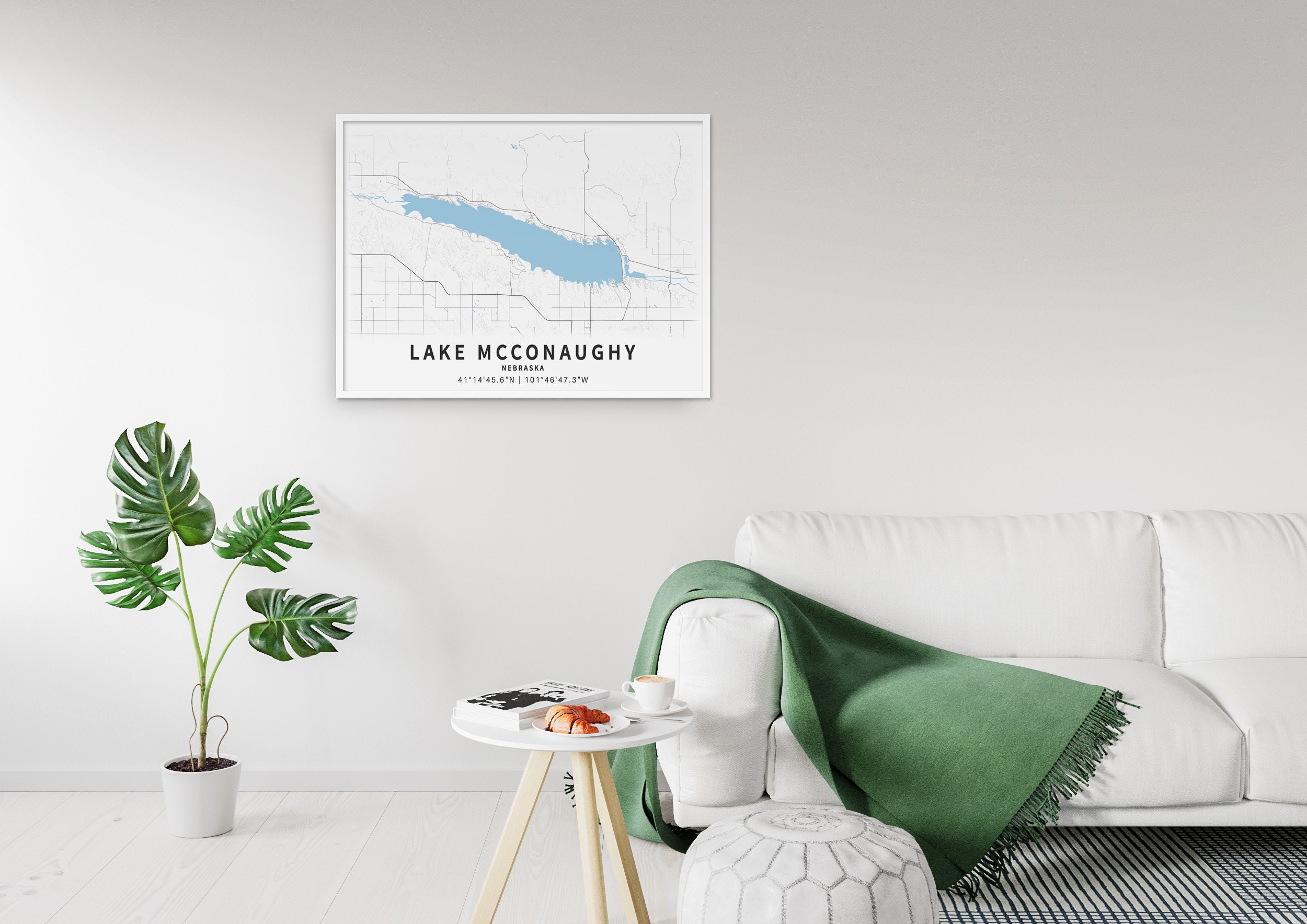 Printable Map of Lake Mcconaughy Nebraska United States - Etsy