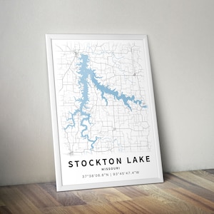 Printable Map of Stockton Lake, Missouri, US - Instant Download \ Lake ...