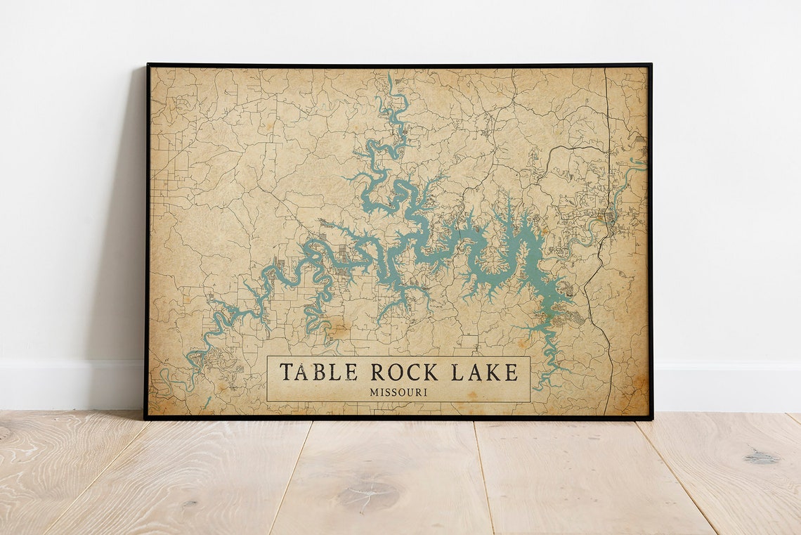 Printable Vintage Style Map Table Rock Lake Area Missouri - Etsy