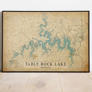 Printable Vintage Style Map Table Rock Lake Area Missouri - Etsy