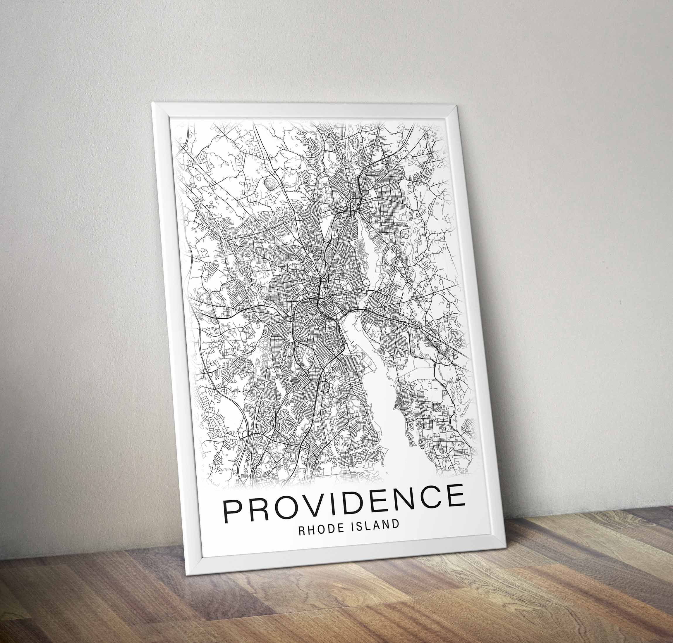 Printable Map of Providence Rhode Island RI United States | Etsy