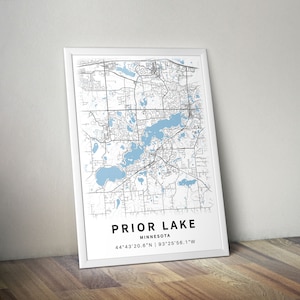 Printable Map of Prior Lake, Minnesota, US - Instant Download \ Lake ...