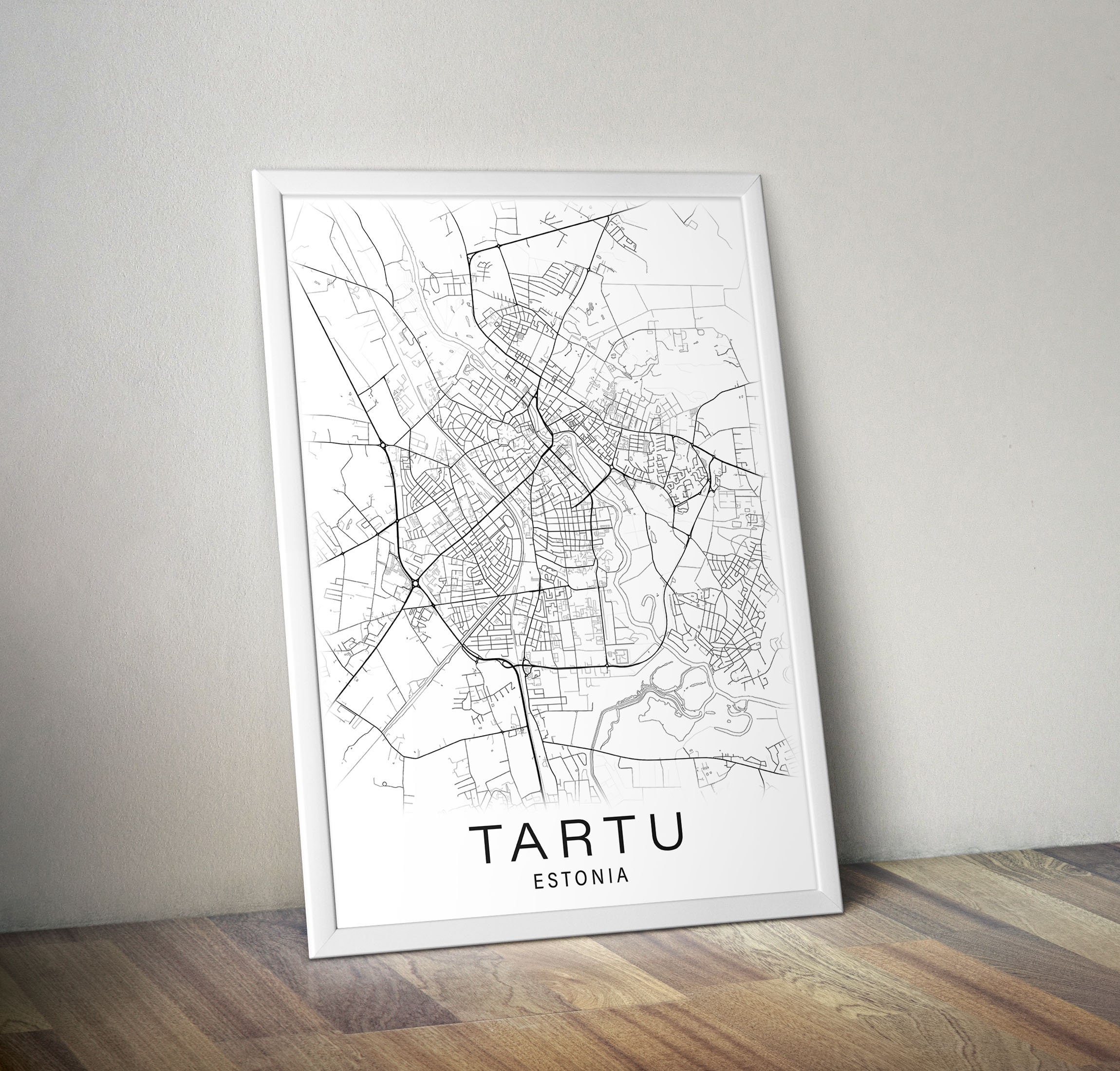 Tartu Estonia Map Print Tartu City Map Instant Download | Etsy