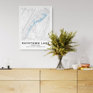 Printable Map of Raystown Lake, Pennsylvania, US - Instant Download ...